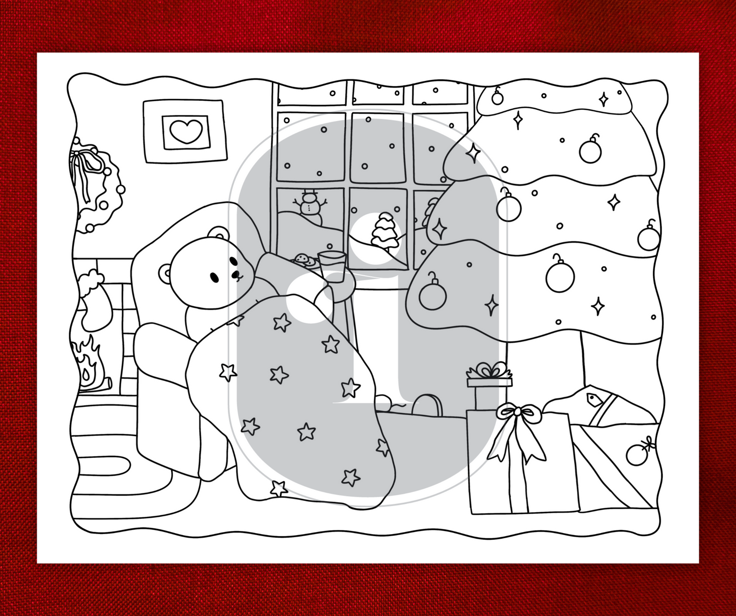 Winter Coloring Page - Waiting for Santa – Plan with Inès